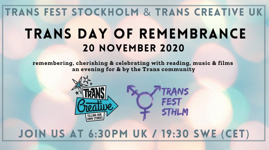 Trans Fest Stockholm & Trans Creative: Trans Day of Remembrance 2020 ...
